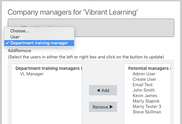 Assign Manager rights to another user – Vibrant Learning Assign Manager rights to another user – Vibrant Learning
